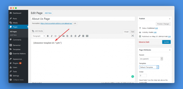 How To Include Elementor Template Using A Shortcode Wpdeveloper